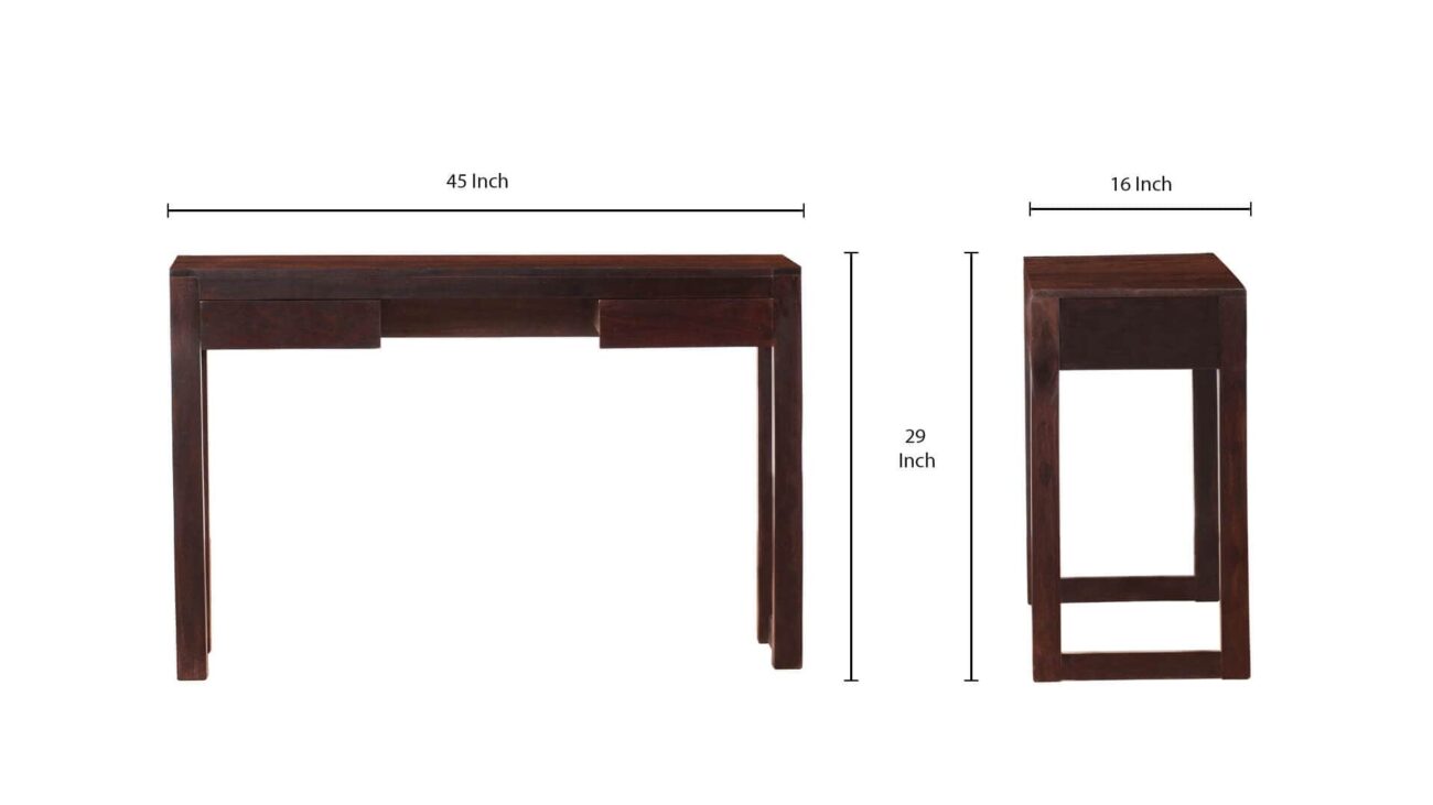 Pipercrafts Carisa Solid Wood Study Table In Brown Finish – PiperCrafts