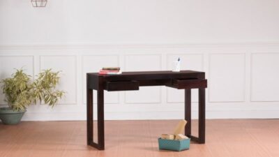 Pipercrafts Carisa Solid Wood Study Table In Brown Finish – PiperCrafts