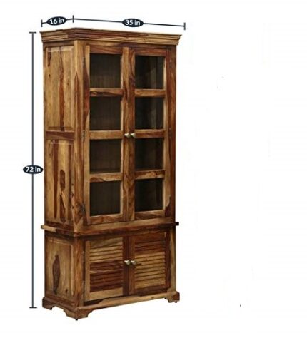 Pipercrafts Urban Solid Wood Book Case In Rustic Teak Finish – PiperCrafts