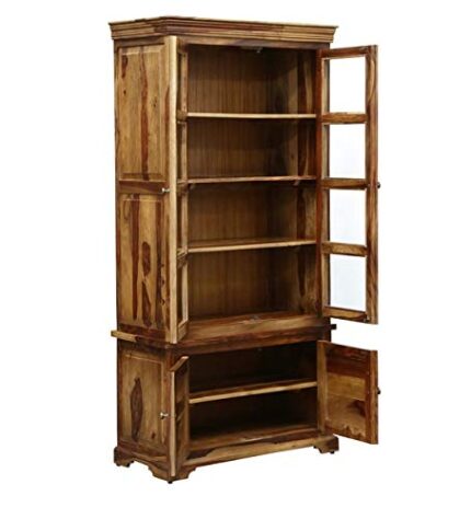 Pipercrafts Urban Solid Wood Book Case In Rustic Teak Finish – PiperCrafts