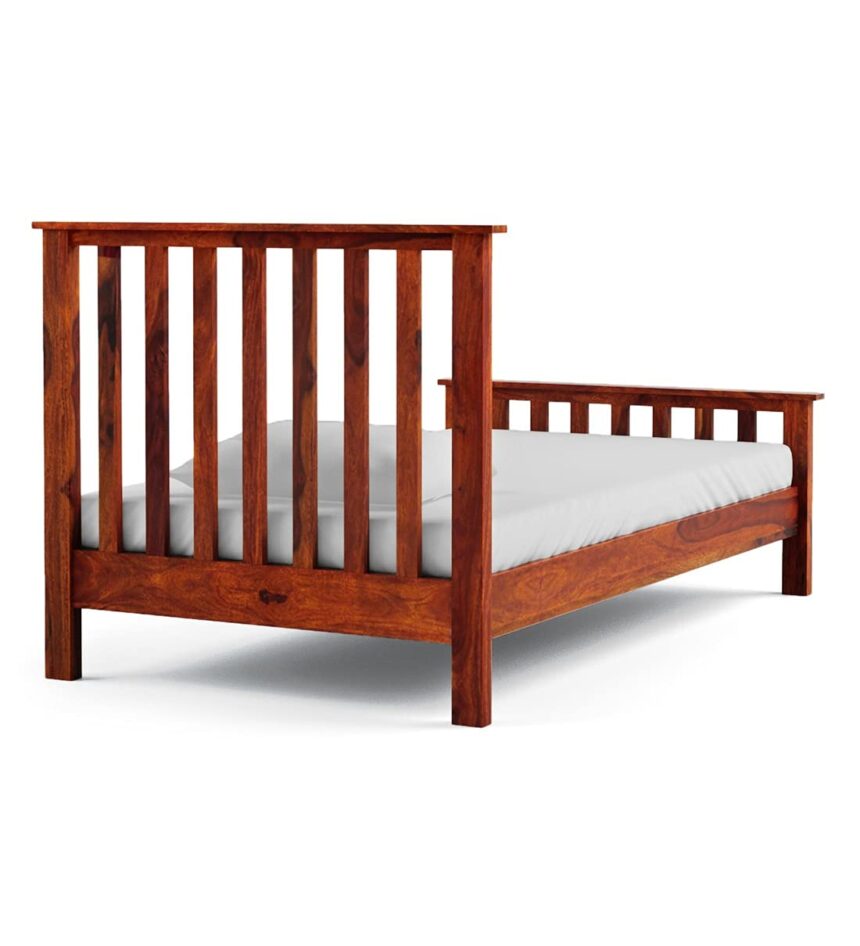 Pipercrafts Sheesham Solid Wood Single Bed, Single Cot Beds Wooden in ...